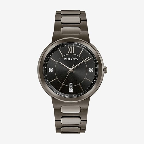 Click here for Bulova Diamond Mens Gray Stainless Steel Bracelet... prices