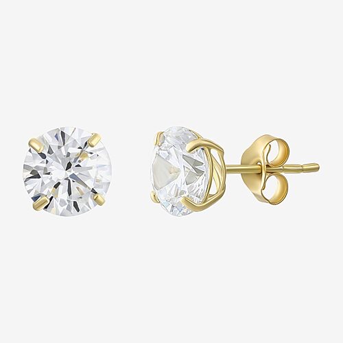 Click here for Cubic Zirconia 10K Gold 6mm Stud Earrings  One Siz... prices