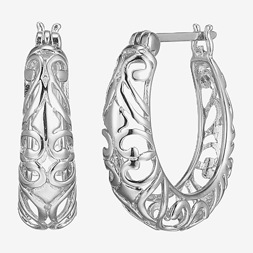 Click here for Womens Sterling Silver 20.8mm Hoop Earrings  One S... prices