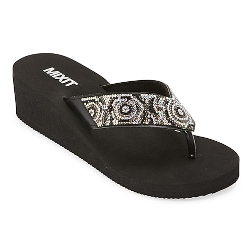 Click here for Mixit Womens Rose Wedge Sandals  6  Black prices