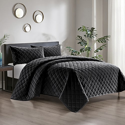 Click here for Pointehaven Velvet Diamond Design Oversized Quilt... prices