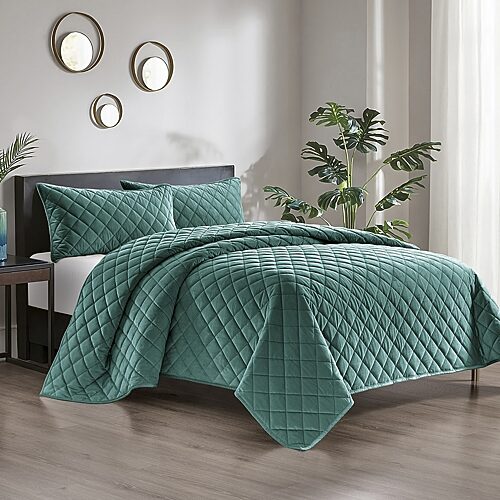 Click here for Pointehaven Velvet Diamond Design Oversized Quilt... prices