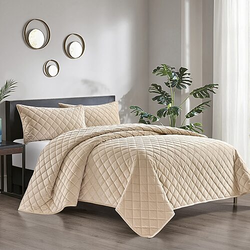 Click here for Pointehaven Velvet Diamond Design Oversized Quilt... prices