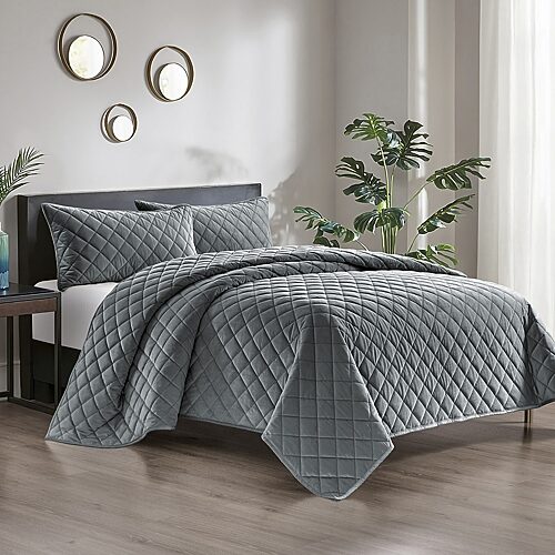 Click here for Pointehaven Velvet Diamond Design Oversized Quilt... prices