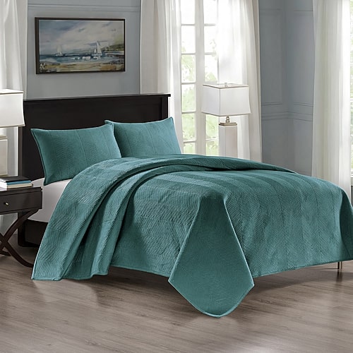 Click here for Pointehaven Velvet Chevron Design Oversized Quilt... prices