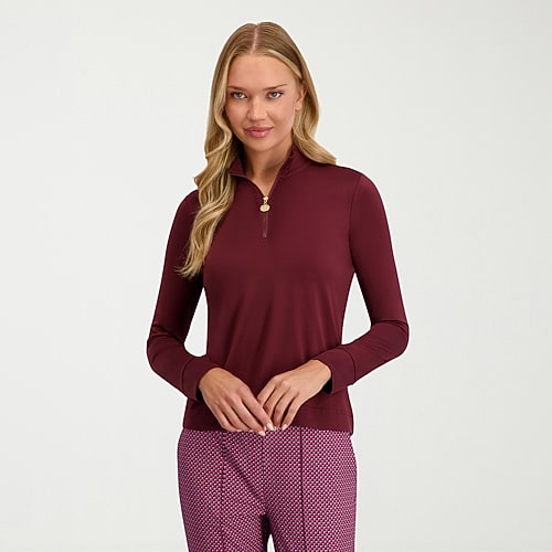 Click here for Stella Parker Womens Mock Neck Long Sleeve Quarter... prices