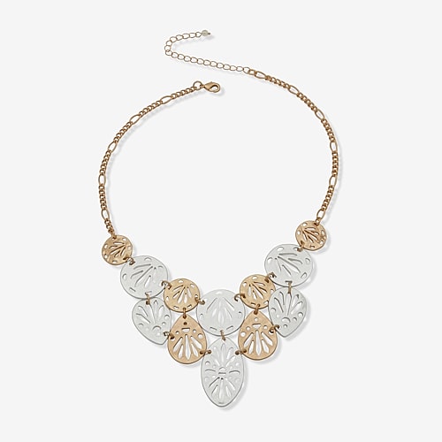 Click here for a.n.a Two Tone Womens 16 Inch Statement Necklace... prices