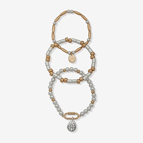 Click here for a.n.a Two Tone Womens Stretch Bracelet  One Size... prices
