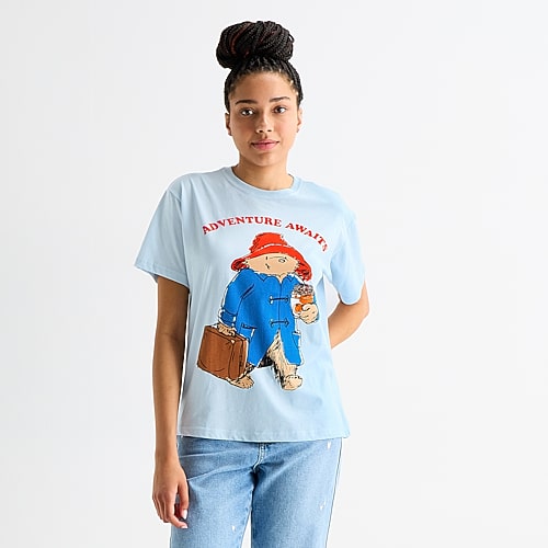 Click here for Paddington Boyfriend Tee Womens Juniors Crew Neck... prices