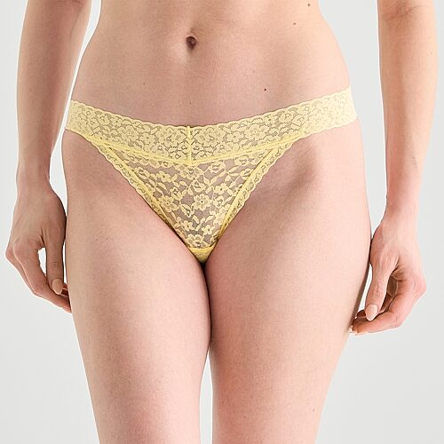 Click here for Ambrielle Everyday Lace Thong Panty  Medium  Yello... prices