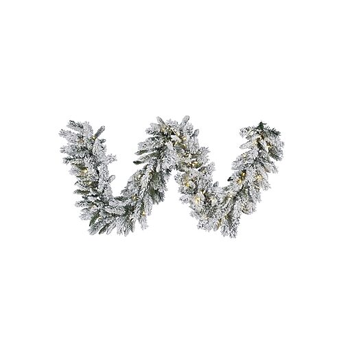 Click here for Vickerman 9 Snow Ridge Christmas Garland with 100W... prices