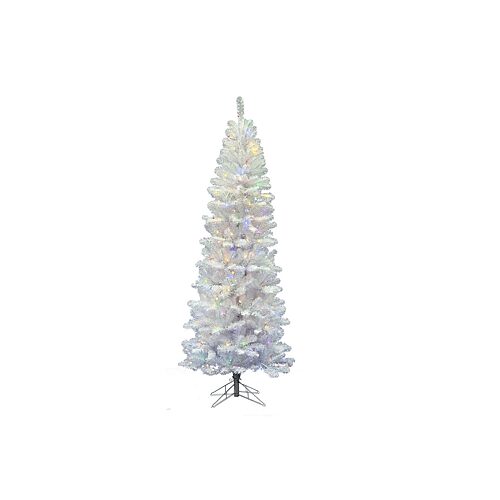 Click here for 9.5 Prelit White Salem Pencil Pine Artificial Chri... prices