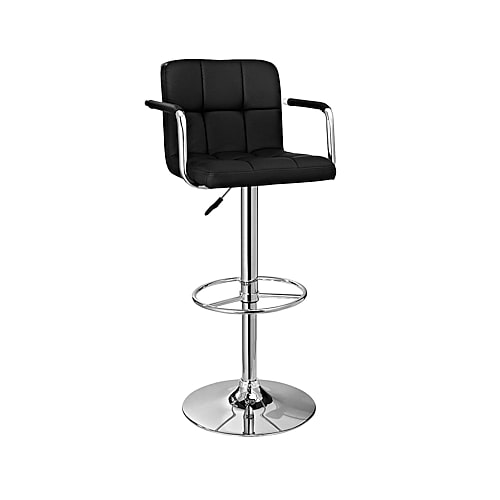 Click here for Black and Chrome Upholstered Bar Stool  One Size... prices