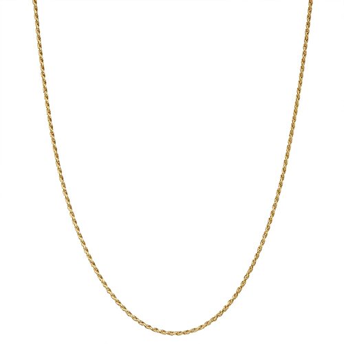 Click here for Childrens 14K Yellow Gold over Silver Rope Chain N... prices