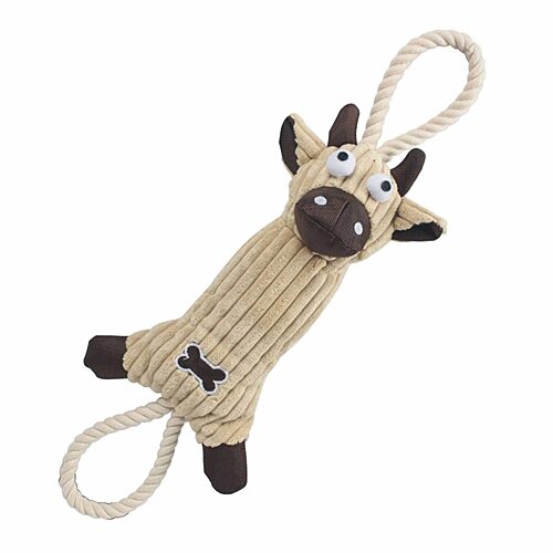 Click here for The Pet Life Jute And Rope Plush Cow - Pet Toy  On... prices