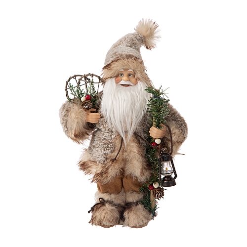 Click here for Glitzhome 12 Faux Fur Santa Figurine  One Size  Mu... prices