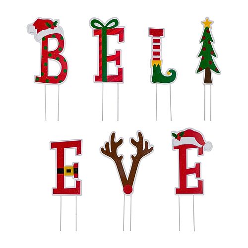 Click here for Glitzhome Believe Christmas Yard Art  One Size  Re... prices