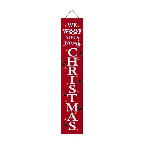 Click here for Glitzhome Lighted Wooden Pet Christmas Christmas P... prices