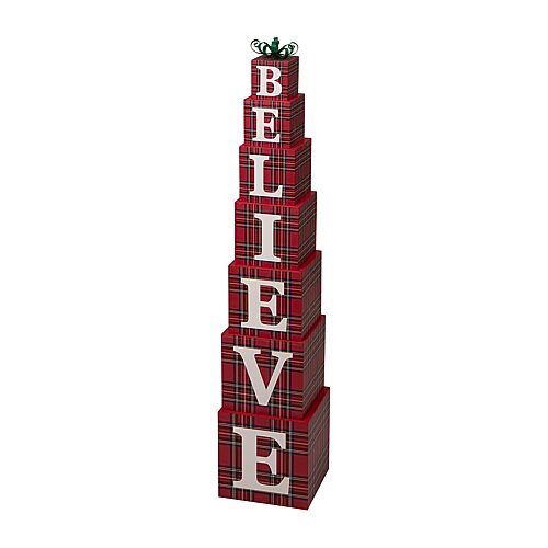 Click here for Glitzhome Believe Block Christmas Yard Art  One Si... prices