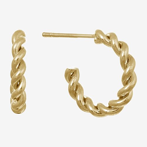 Click here for Athra 14kt. Gold over Brass 16mm Twisted Hoop Earr... prices