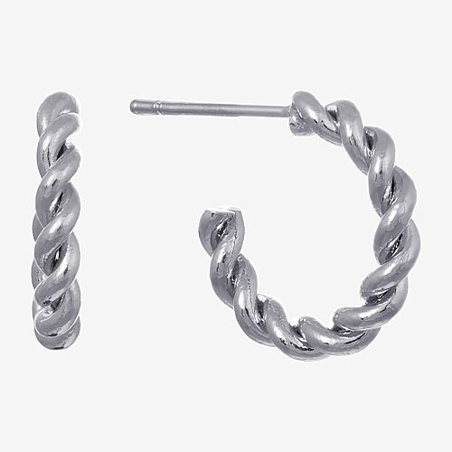 Click here for Silver Reflections Twisted Huggie Womens 16mm Hoop... prices