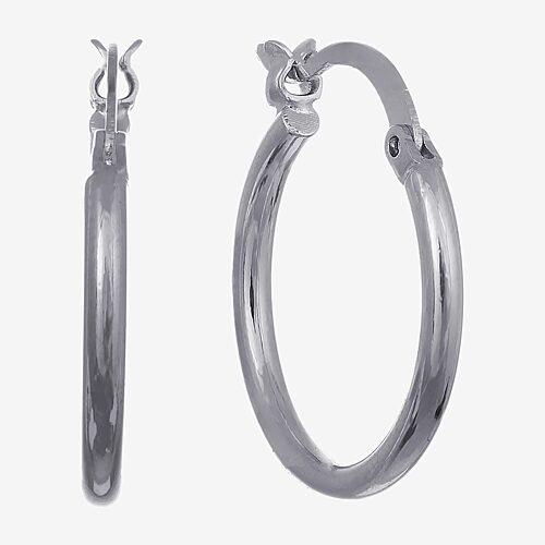 Click here for Athra Fine Silver Plated 20mm Round Tube Hoop Earr... prices