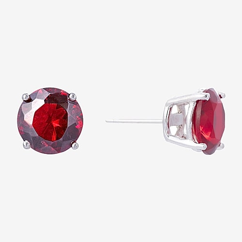 Click here for Silver Treasures Red Cubic Zirconia Sterling Silve... prices