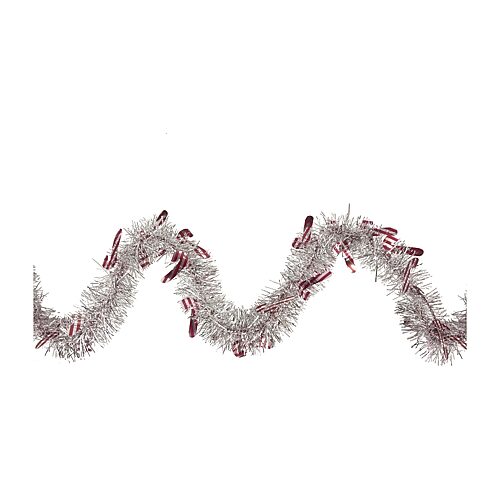 Click here for 50 x 3 Silver Christmas Candy Cane Wrapped Tinsel... prices