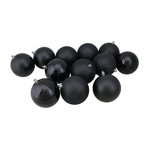 Click here for 12ct Black Shatterproof 4-Finish Christmas Ball Or... prices