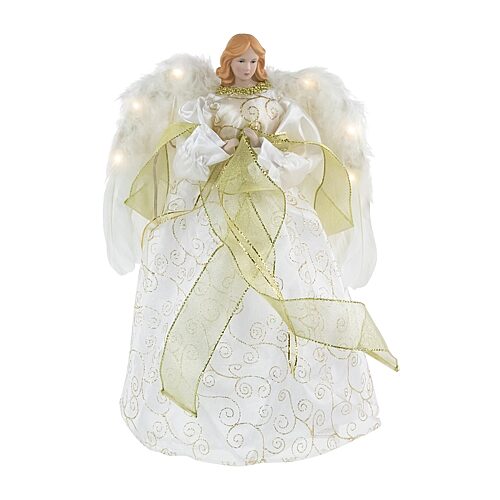 Click here for 14 Lighted White and Gold Angel in a Dress Christm... prices