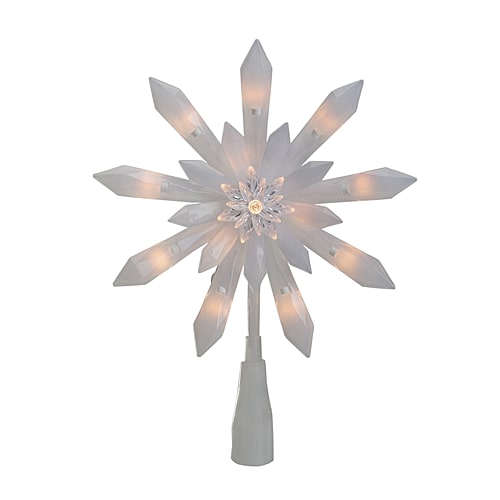 Click here for 9-Inch Lighted White Snowflake Christmas Tree Topp... prices