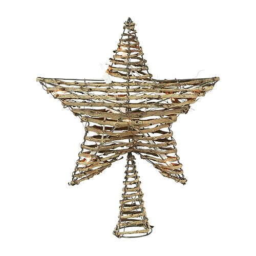 Click here for 11.5 Lighted Rattan Star Christmas Tree Topper - C... prices