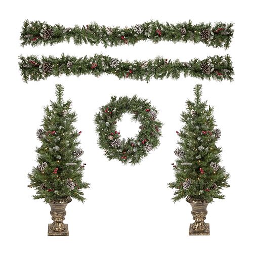 Click here for 5-Piece Pre-Lit Frosted Verona Berry Pine Artifici... prices