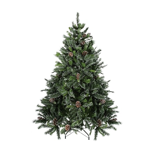 Click here for 7 Full Snowy Delta Pine with Cones Artificial Chri... prices