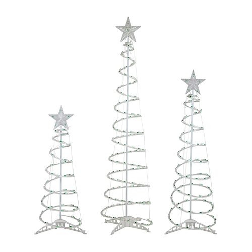 Click here for Set of 3 Green Lighted Spiral Christmas Trees 3 4... prices