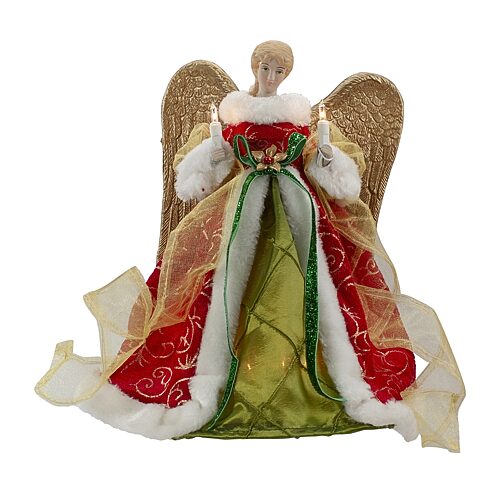 Click here for 12 Lighted Red and Green Angel with Wings Christma... prices