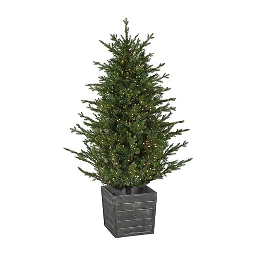 Click here for 6 Pre-Lit Potted Deluxe Russian Pine Artificial Ch... prices