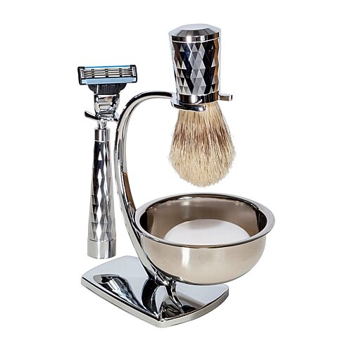 Click here for Diamond cut 5 pc Shave set  One Size  Silver prices
