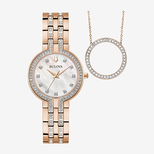 Click here for Bulova Classic Crystal Womens Crystal Accent Rose... prices