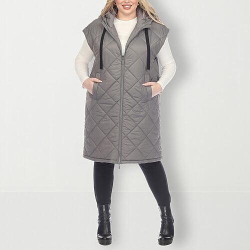 Click here for White Mark Plus Size Diamond Quilted Hooded Puffer... prices