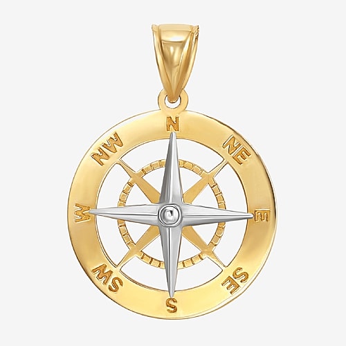 Click here for Mens 14K Gold Round Pendant  One Size prices