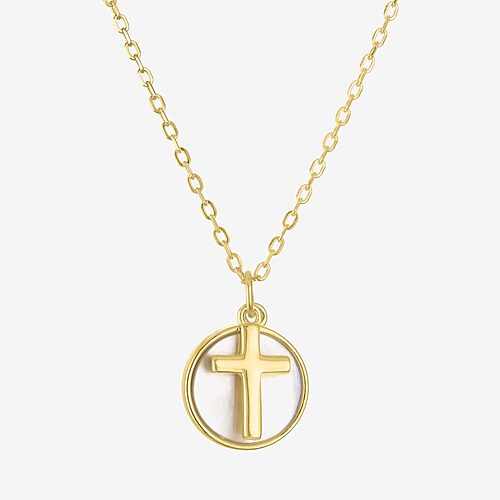 Click here for Womens White Mother Of Pearl Sterling Silver Cross... prices