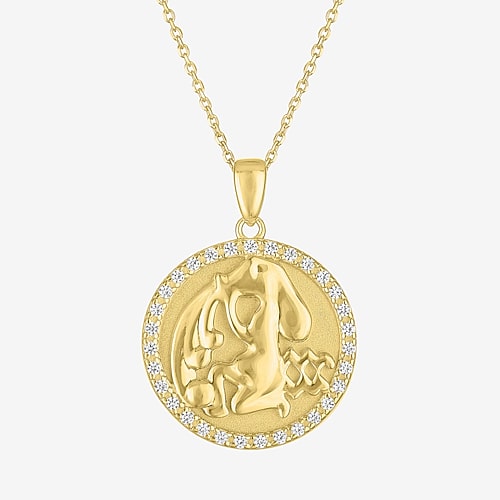 Click here for Zodiac Womens Lab Created White Sapphire 14K Gold... prices