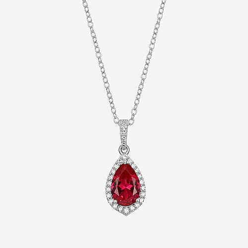Click here for Womens Gemstone Sterling Silver Pear Pendant Neckl... prices
