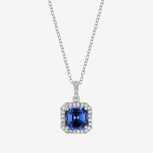Click here for Womens Gemstone Sterling Silver Cushion Pendant Ne... prices