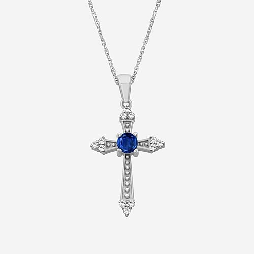 Click here for Womens Diamond Accent Gemstone 10K White Gold Cros... prices