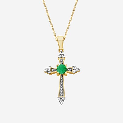 Click here for Womens Diamond Accent Gemstone 10K White Gold Cros... prices