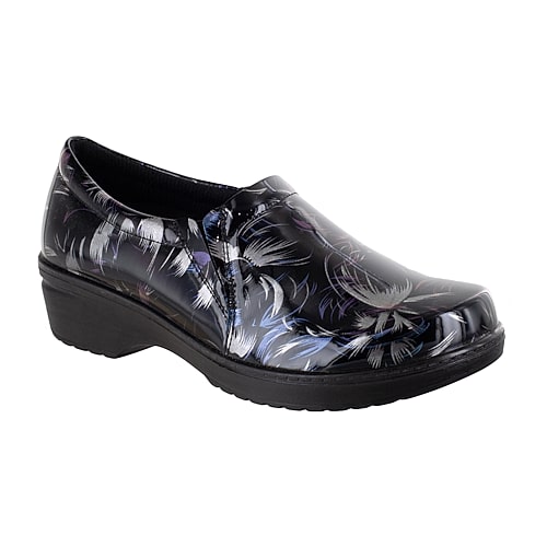 Easy Works Easy Street Womens Tiffany Clogs - Black and Silver