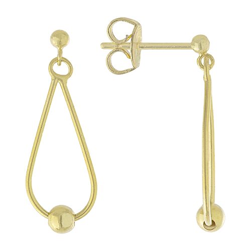 Silver Reflections 14K Gold Over Brass Pear Drop Earrings  One Size