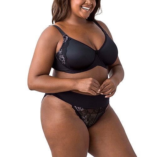 Elila Fancy Smooth Curves Underwire Bra 2911  H  Black